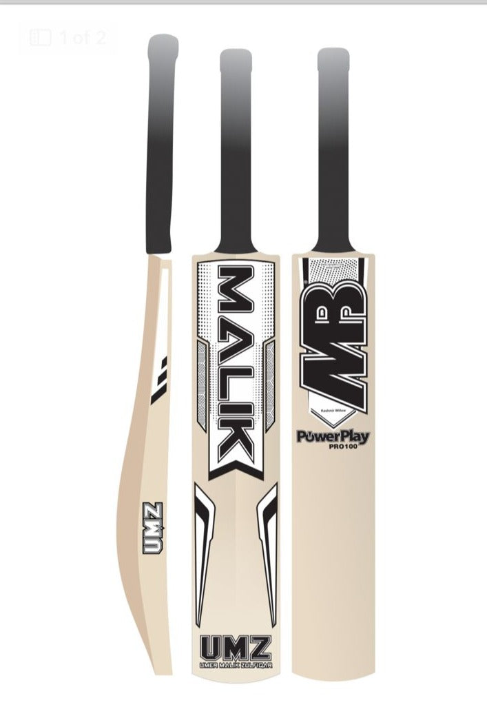MB MALIK POWER PLAY PRO 100 KASHMIR WILLOW CRICKET BAT – MONARCH CRICKET